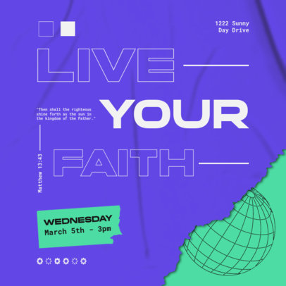 Placeit - Instagram Post Template Featuring Christian-Themed Quotes