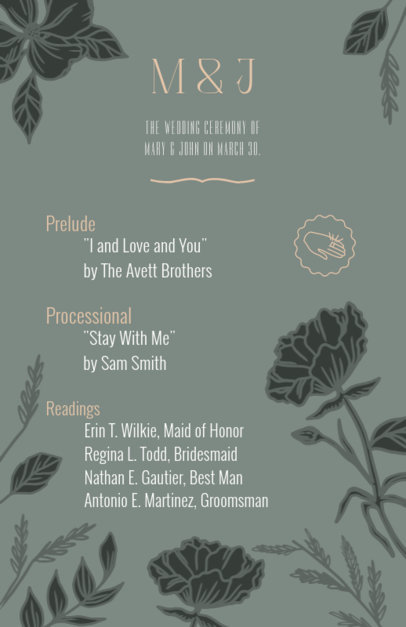 Placeit - Wedding Program Maker Featuring Floral Graphics