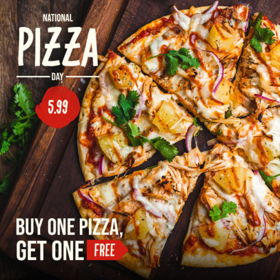 Placeit - Pizza Day Instagram Post Generator for Free-Slice Promo Offer