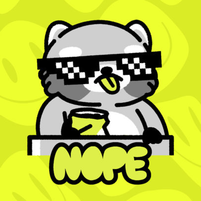 Placeit - Kawaii Emote Generator With a Strong Raccoon For Streamers