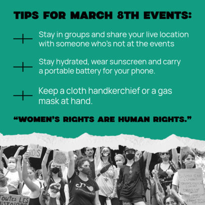 Placeit - Infographic Instagram Post Creator With Tips for a Feminist March