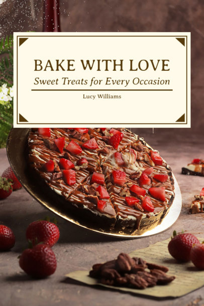 Placeit - Bakery Back Book Cover Generator Featuring a Desserts Theme