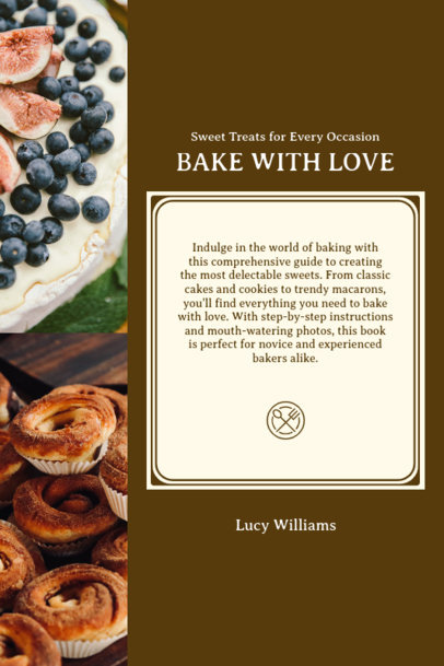 Placeit - Back Book Cover Generator Featuring a Desserts Theme