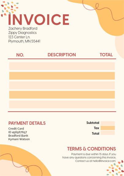Placeit - Colorful Invoice Template Featuring Abstract Figures