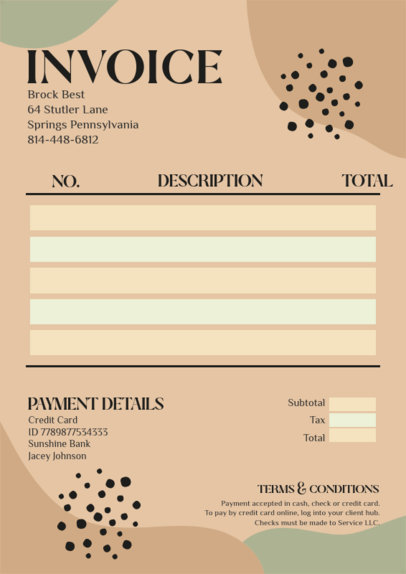 Placeit - Colorful Invoice Template Featuring Abstract Figures