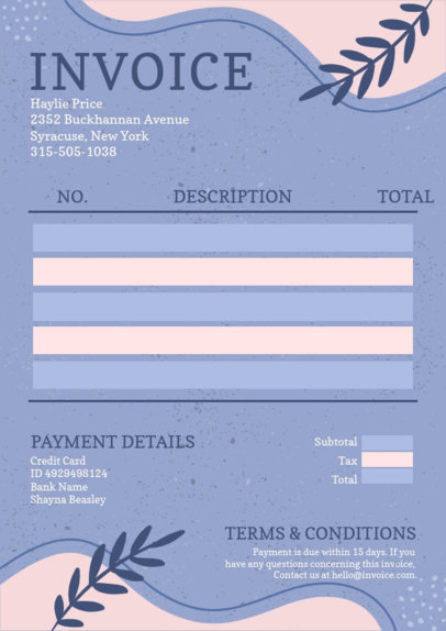 Placeit - Colorful Invoice Template Featuring Abstract Figures