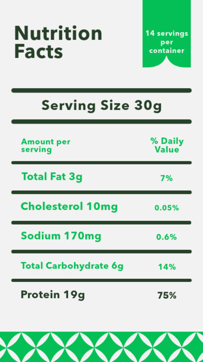 Placeit - Vertical Nutrition Facts Label Generator for Food Products
