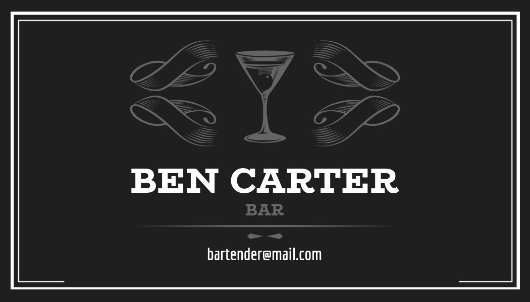 Placeit - Bartender Business Card Template