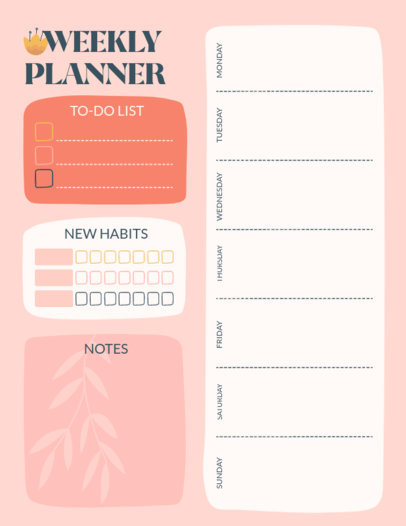 Placeit - Planner Maker for Daily Activities Featuring a Flower Icon