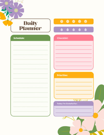 Placeit - Planner Maker Featuring Floral Graphics for Weekly Activities