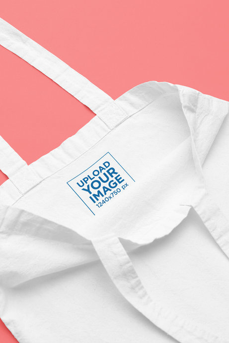 Placeit - Inside Label Tag Mockup Featuring a Tote Bag