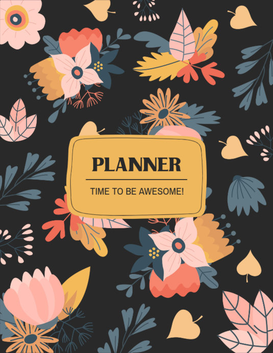 Placeit - Planner Cover Creator With Floral Illustrations and a Quote