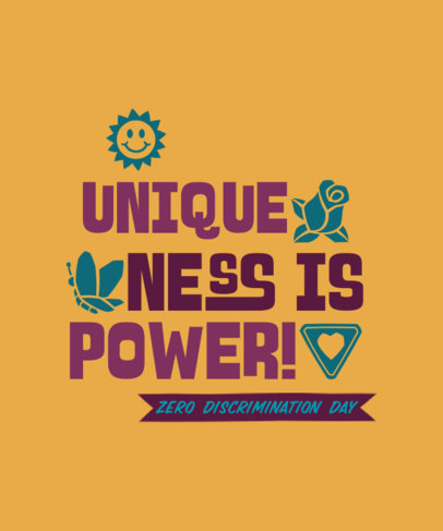 Placeit - Zero Discrimination Day-Themed T-Shirt Design Generator with ...