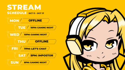 Placeit - Twitch Screen Template for a Streamer's Weekly Schedule
