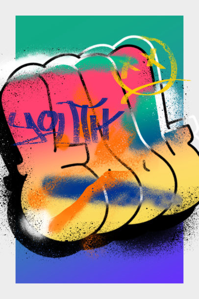 Placeit - Art Print Maker With Colorful Graffiti Letters
