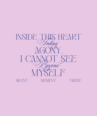 Placeit - Back T-Shirt Design Creator Featuring a Sentimental Quote in ...