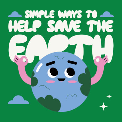 Placeit - Instagram Post Template Featuring Eco-Friendly Tips for Earth Day
