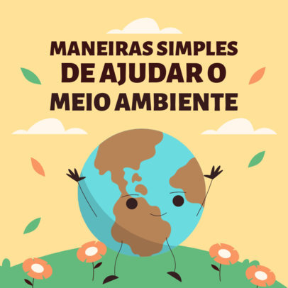 Placeit - Instagram Post Template for Earth Day Featuring Illustrated ...