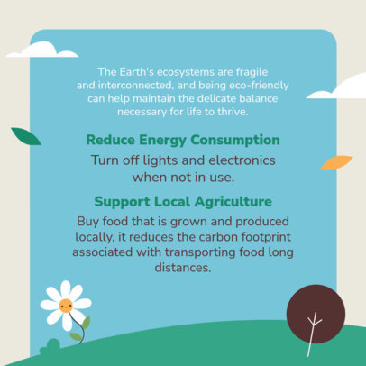 Placeit - Instagram Post Template with Eco-Friendly Tips for an Earth ...