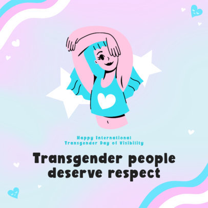 Placeit - Instagram Post Maker Featuring a Wavy Transgender Pride Flag ...
