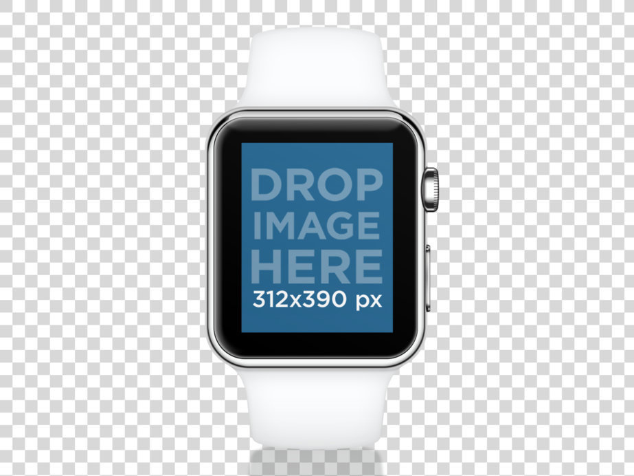 Placeit - Mockup of a White Apple Watch with a Transparent Background