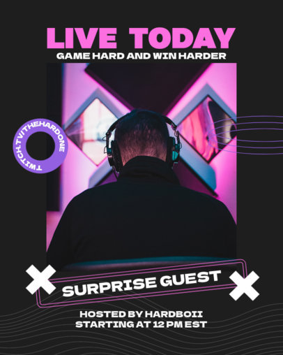Placeit - Instagram Post Generator for a Gaming Live Stream Event Ad