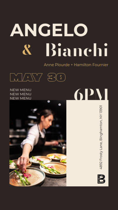 Placeit - Instagram Story Maker to Promote a Restaurant Takeover Event