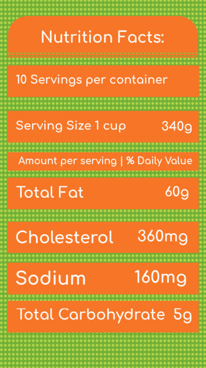 Placeit - Nutrimental Facts Label Creator for Food Information With a ...