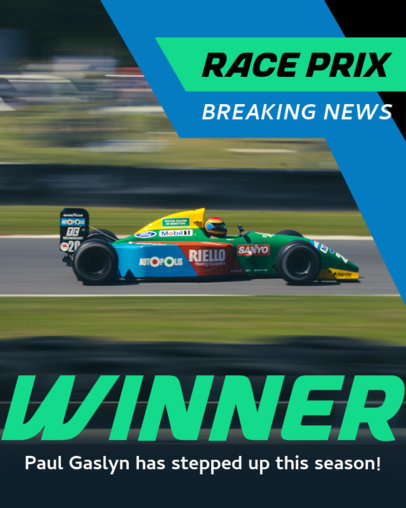 Placeit - Instagram Post Template with a Car Racing-Themed Picture with ...