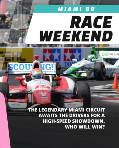 Placeit - Sportscasting-Themed Instagram Post Creator with a Car Racing ...