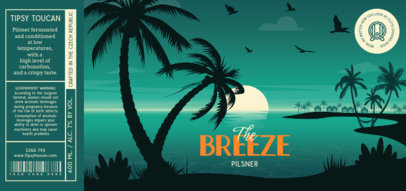 Placeit - Beer Label Template with a Summer-Vibes Illustration of an ...