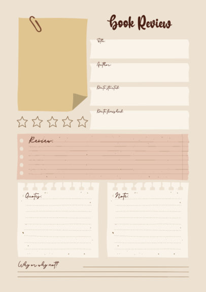 Placeit - Book Summary Planner Template Featuring a Nice Aesthetic