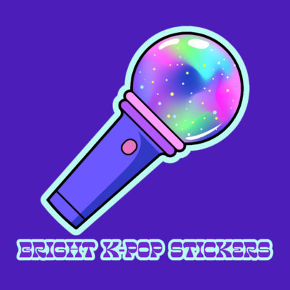 Placeit - Sticker Generator for K-Pop Enthusiasts Featuring a Lightstick