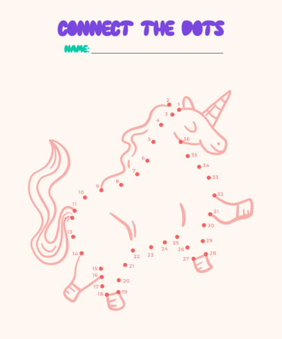 Placeit - Worksheet Design Creator with a Connect-the-Dots Snake Graphic