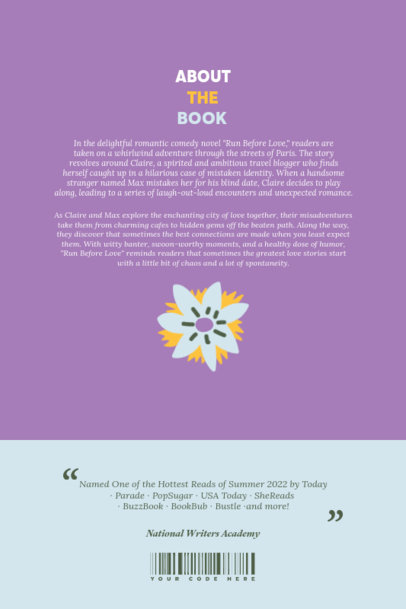 Placeit - Front Book Cover Template with Colorful Flower Illustrations