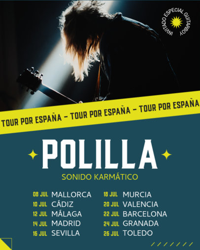 Placeit - Instagram Post Design Maker with a Music Band's Tour Dates