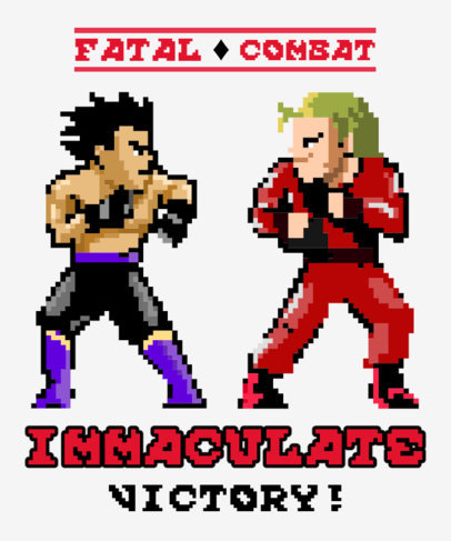 Placeit - Retro T-Shirt Design Template Featuring 8-bit Fighter ...