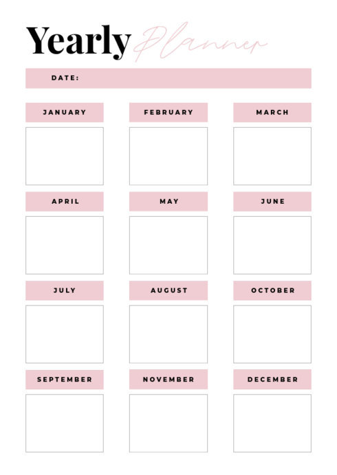 Placeit - Yearly Planner Design Maker for an Annual Agenda