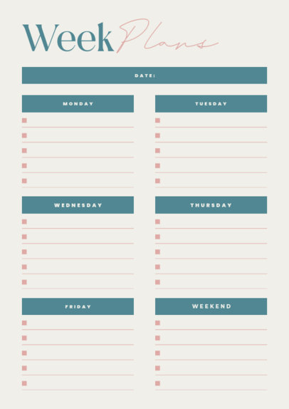 Placeit - Colorful Planner Design Template for Priorities and Daily ...