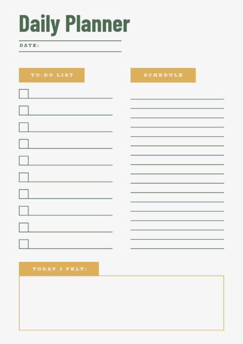 Placeit - Daily Planner Generator with a Colorful Design