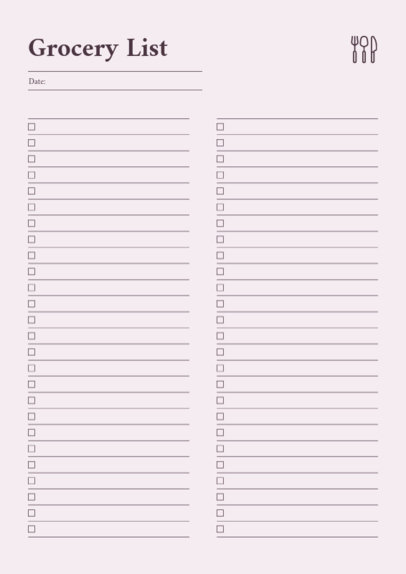 Placeit - Minimalist Planner Design Generator Featuring a Grocery List