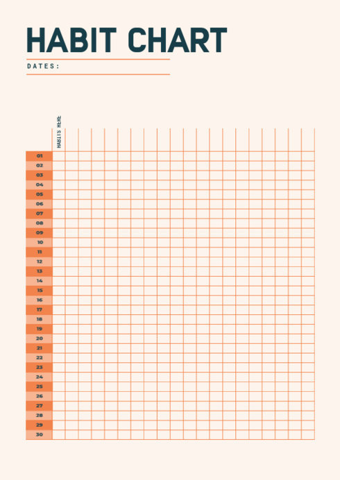 Placeit - Planner Design Template Featuring a 30-Day Habit Chart
