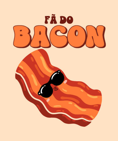 Placeit - Cartoonish T-Shirt Design Generator Featuring Two Bacon Graphics