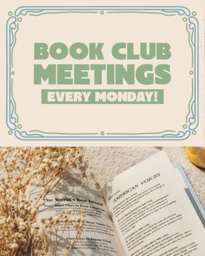 Placeit - Instagram Post Generator for a Reading Club Meeting