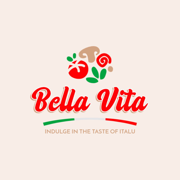 Placeit - Logo Maker for an Italian Restaurant Featuring Vegetable Graphics