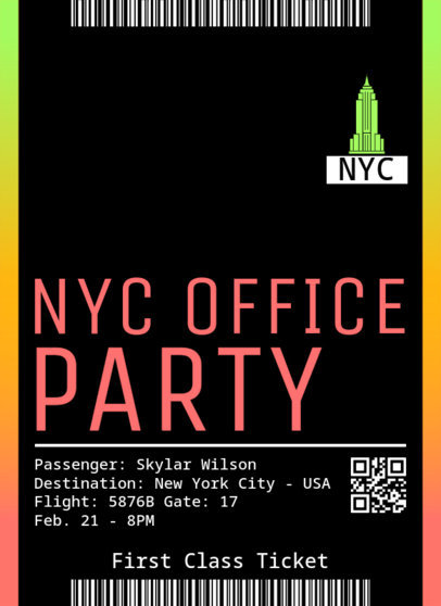 Placeit - Birthday Party Invitation Design Maker with a Boarding Pass ...