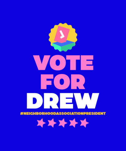 Placeit - T-Shirt Design Template with a Vote For Text in Bold Fonts ...