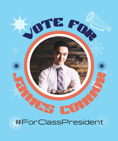 Placeit - T-Shirt Design Template for a Class President Election with a ...