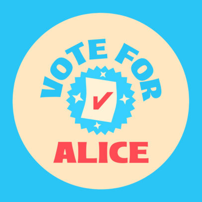 Placeit - Sticker Design Template with an Illustrated Ballot Box for a ...