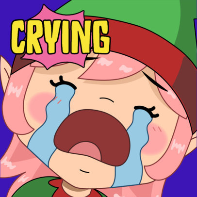 Placeit - Twitch Emote Generator with a Cute Female Elf Saying Thanks